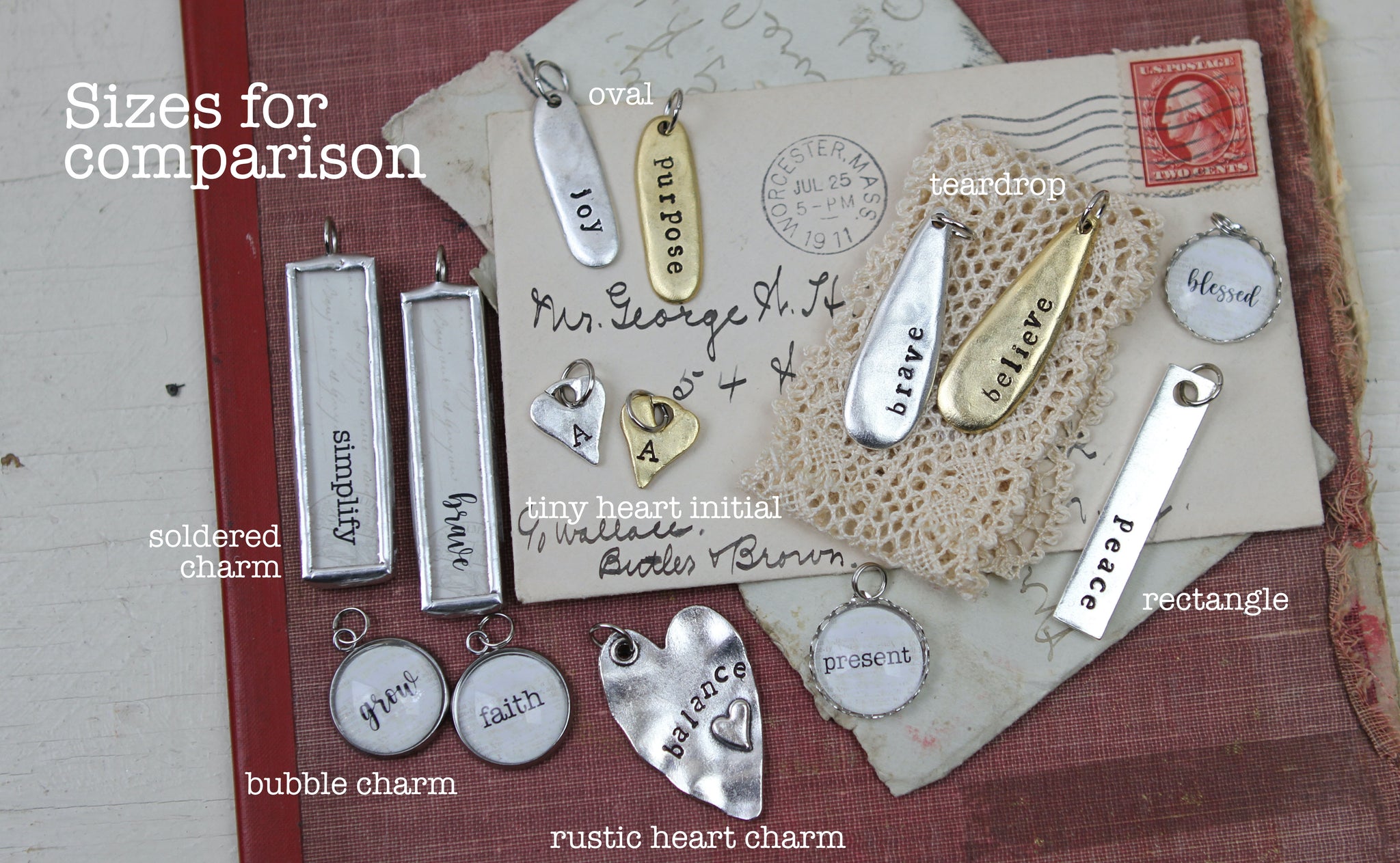 Custom teardrop word charm | Jennifer Dahl Designs | Hand crafted ...